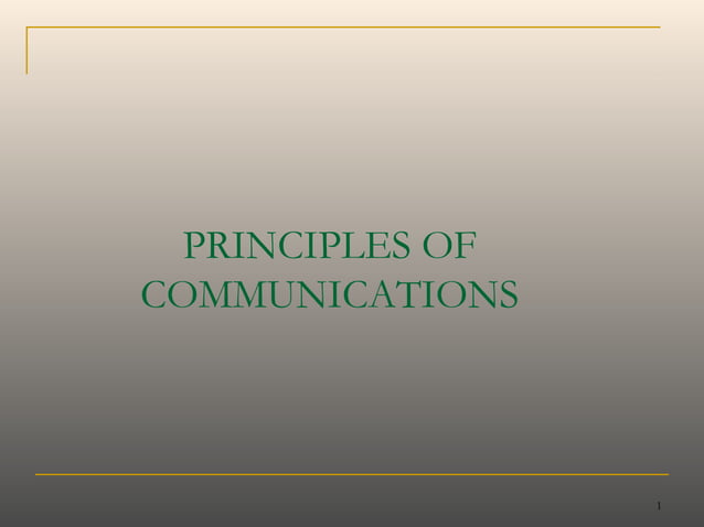Principles of Communications | PPT