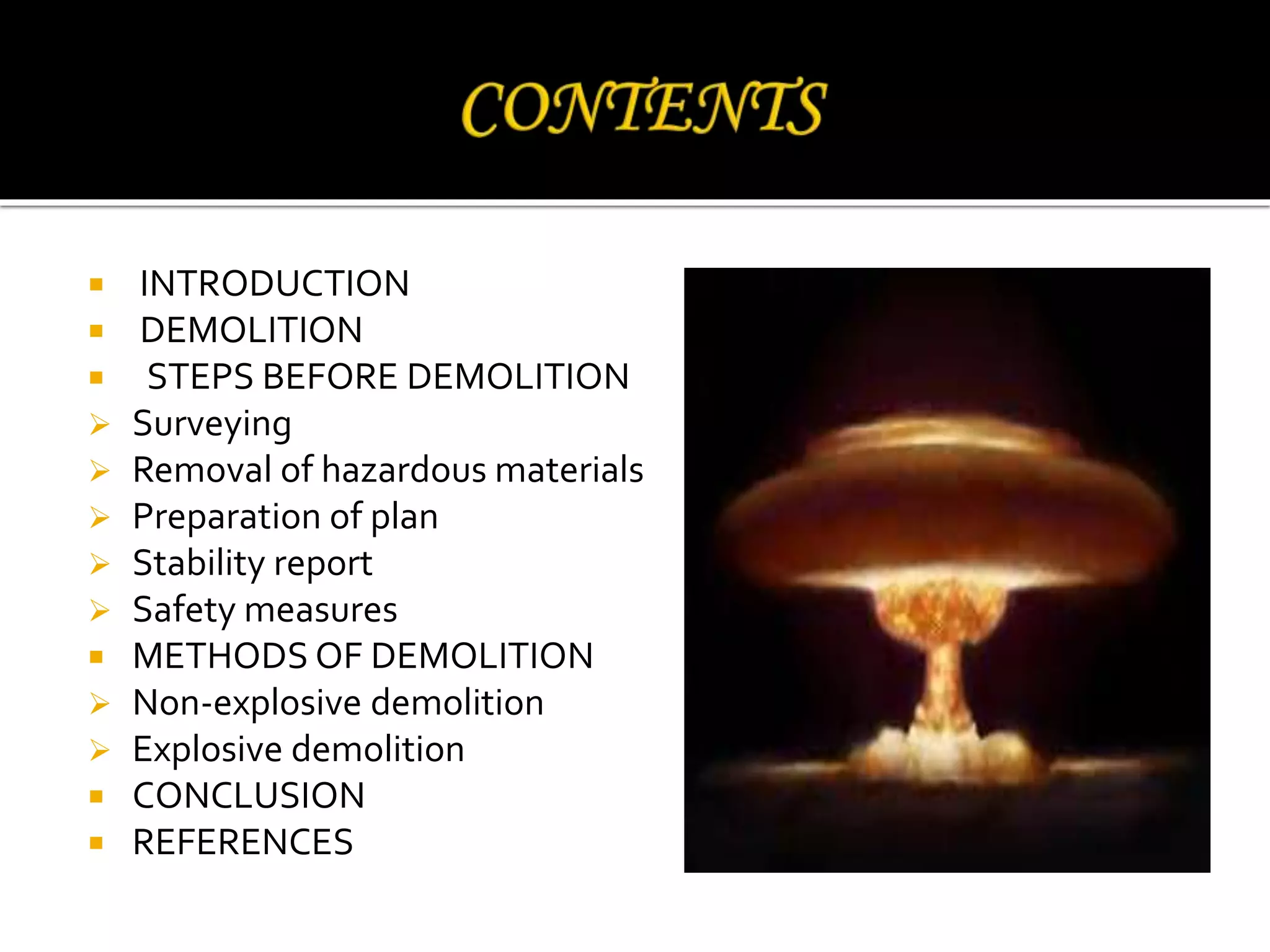 Demolition of buildings | PPTX
