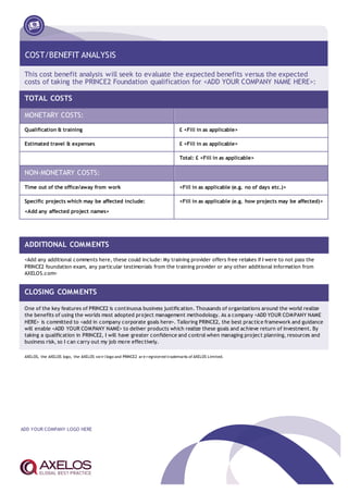 Prince2 - Business Case | DOTX | Business | Business and Finance