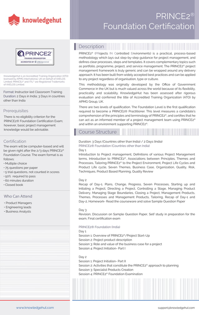 Prince2 foundation-certification | PDF