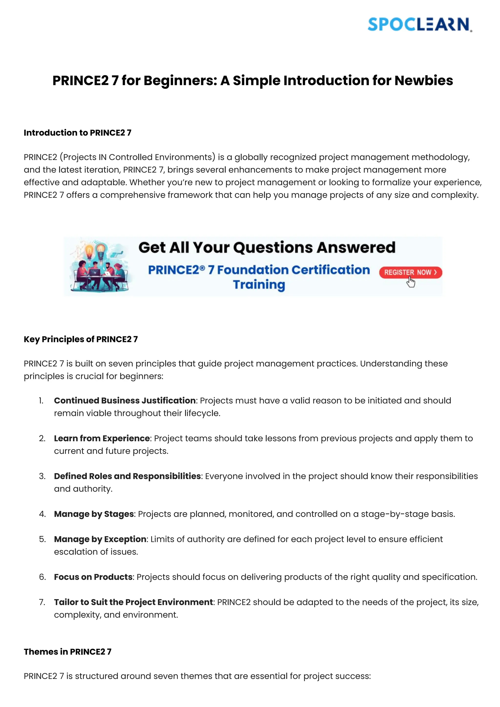 PRINCE2 for Beginner Simple Introduction | PDF