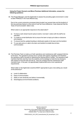 Prince2 agile samplepaper_1_v4.0 | PDF
