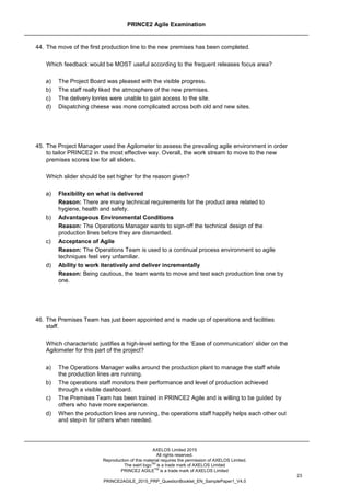 Prince2 agile samplepaper_1_v4.0 | PDF