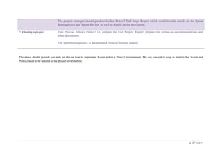 PRINCE2 and SCRUM (AGILE) | PPT