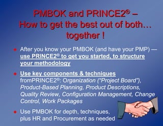 Prince2 Complement Pmbok | PDF