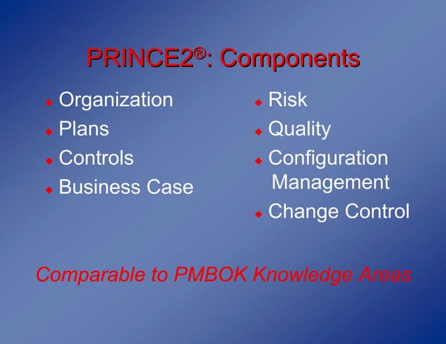 Prince2 Complement Pmbok | PDF