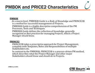 Prince2 & PMBOK Comparison Demystified | PDF