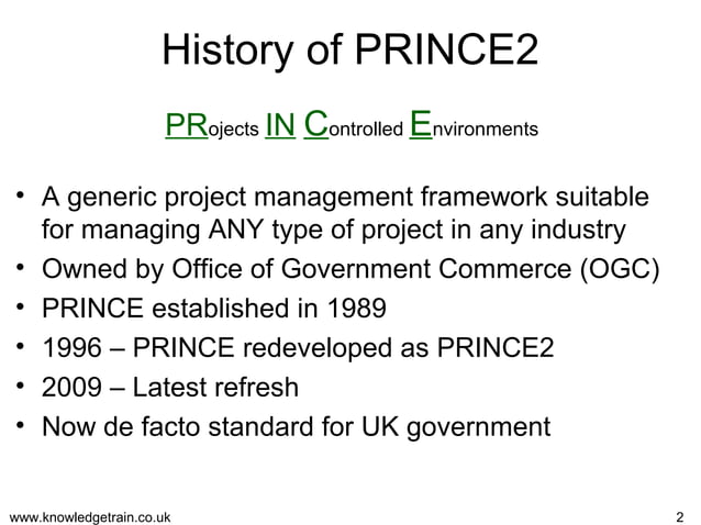 Comparing PRINCE2 and the PMBok | PPT | Educational Assessment | Education