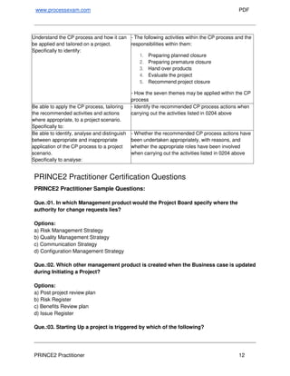 PRINCE2_Practitioner_Exam_Guide_and_How.pdf | Educational Assessment | Education