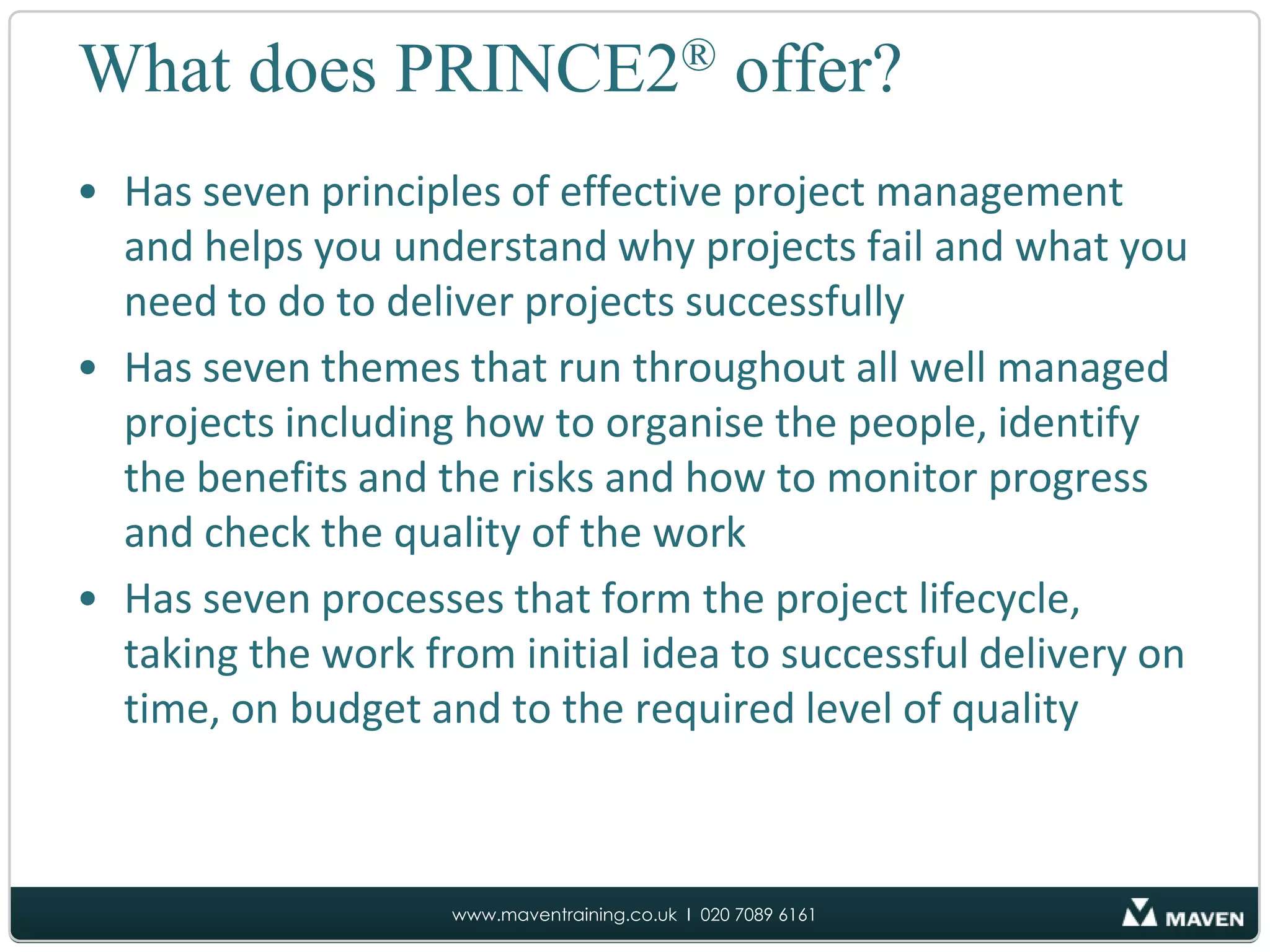 PRINCE2 Project Management Quick Guide | PPSX
