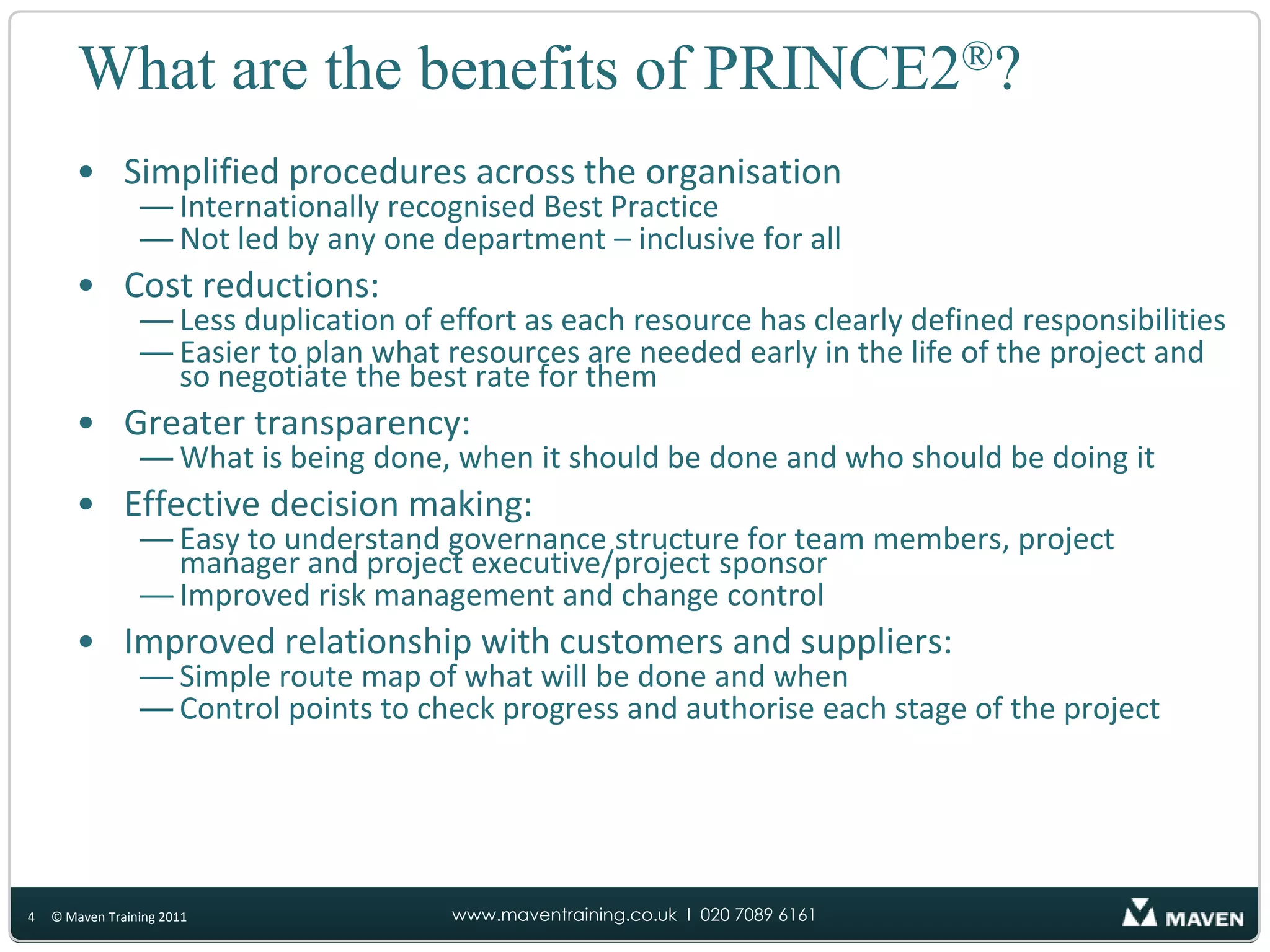 PRINCE2 Project Management Quick Guide | PPSX