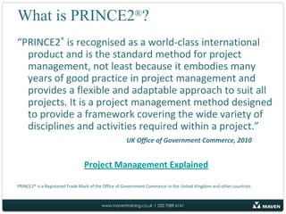 PRINCE2 Project Management Quick Guide | PPSX