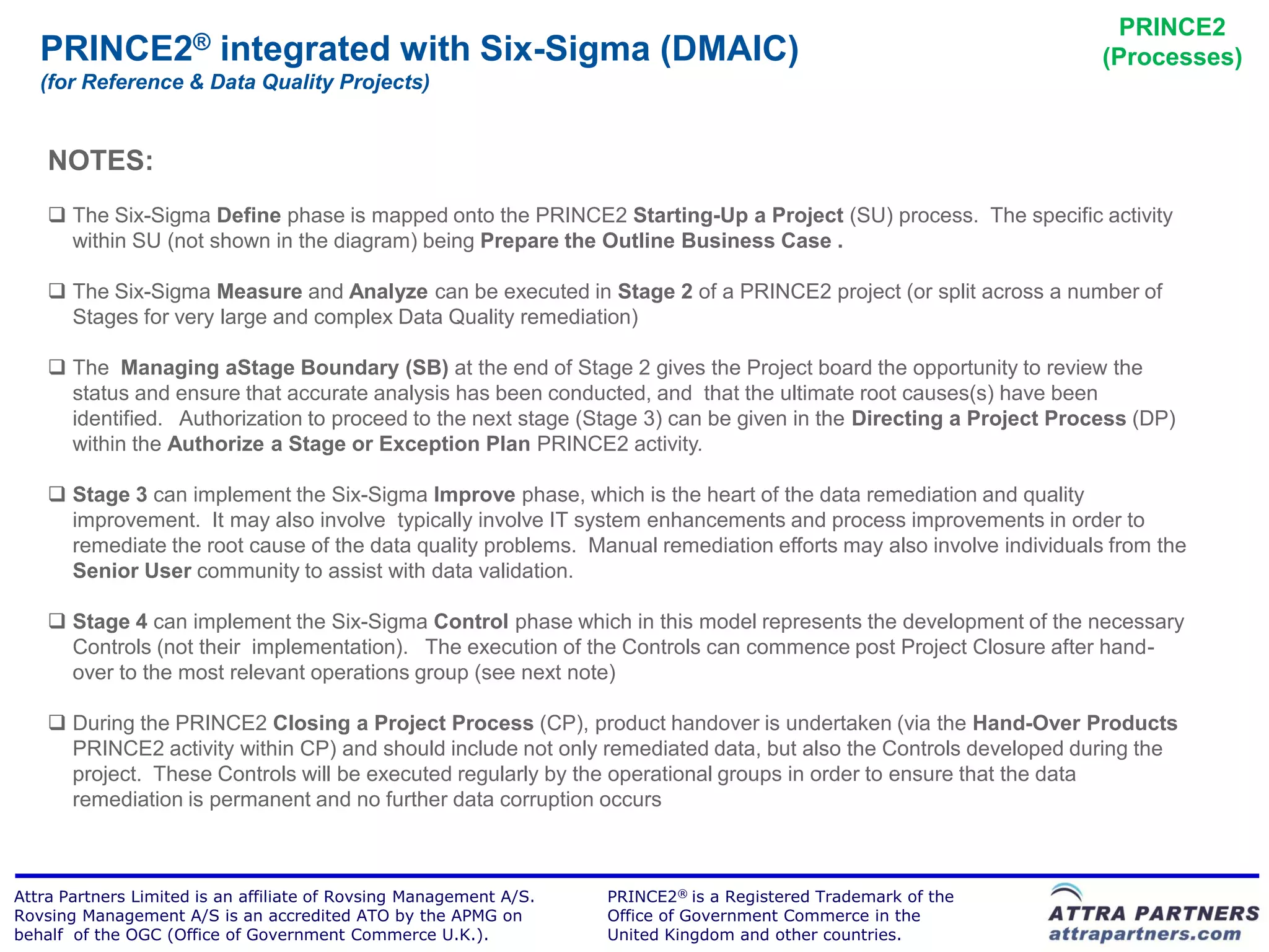 PRINCE2 and Six-Sigma | PDF