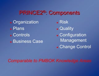Prince2 Vs PMBOK | PPT