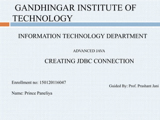 creating jdbc connection | PPTX