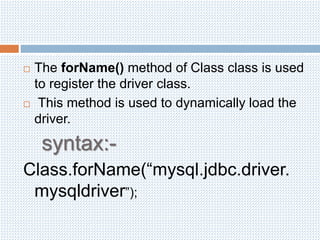 creating jdbc connection | PPTX