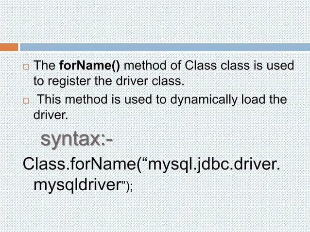 creating jdbc connection | PPTX