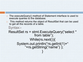 creating jdbc connection | PPTX