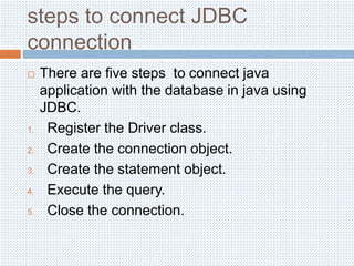 creating jdbc connection