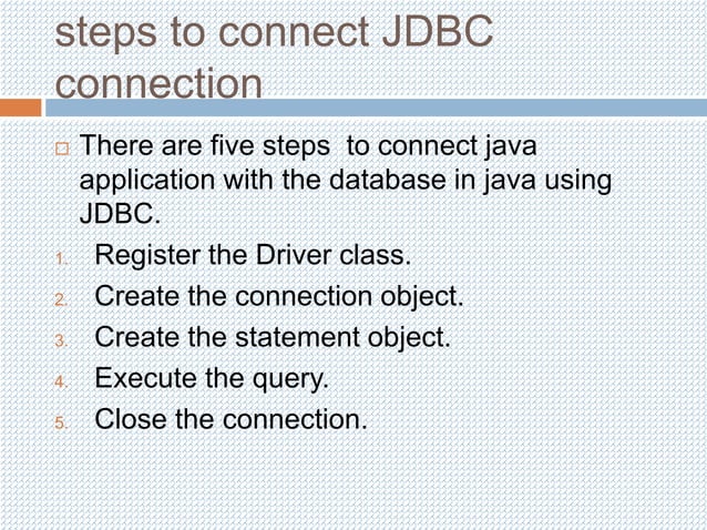 creating jdbc connection | PPTX