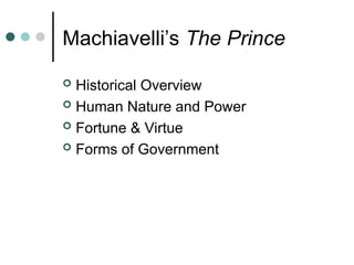The Prince by Niccolò Machiavelli Analysis | PPT
