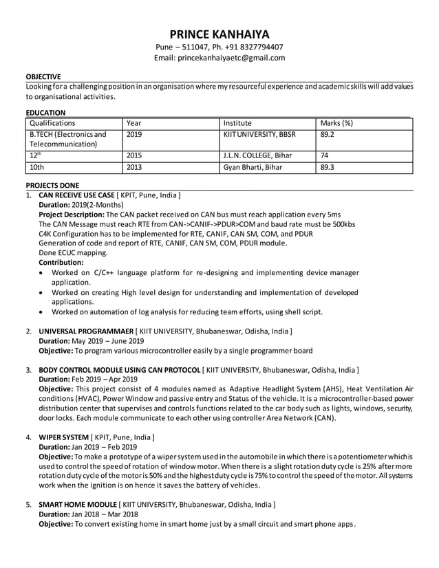 Prince kanhaiya resume | PDF