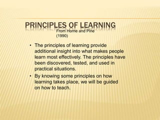 The PRINCIPLES of LEARNING (Principles of Teaching 1) | PPTX