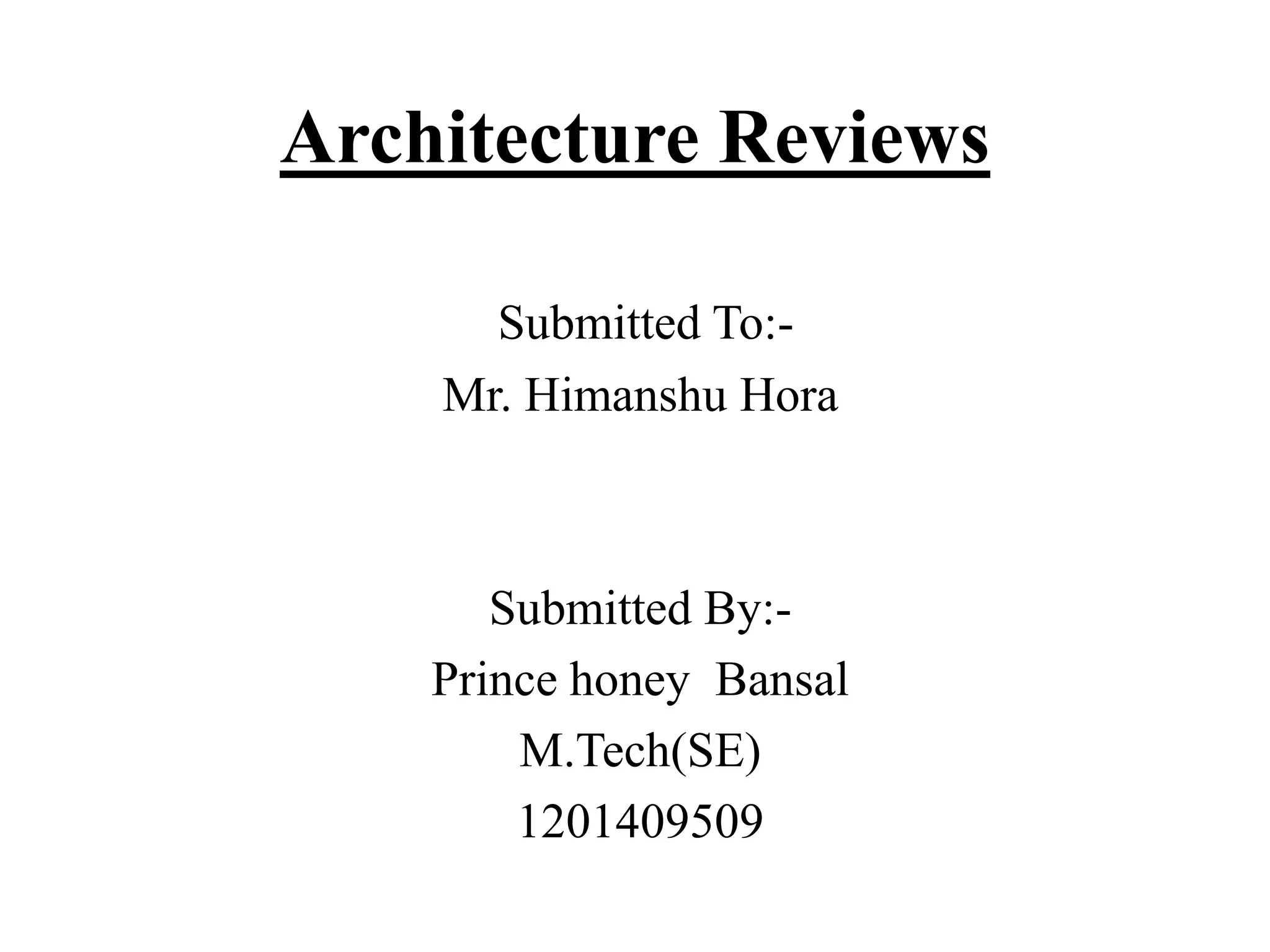 architecture review software | PPTX