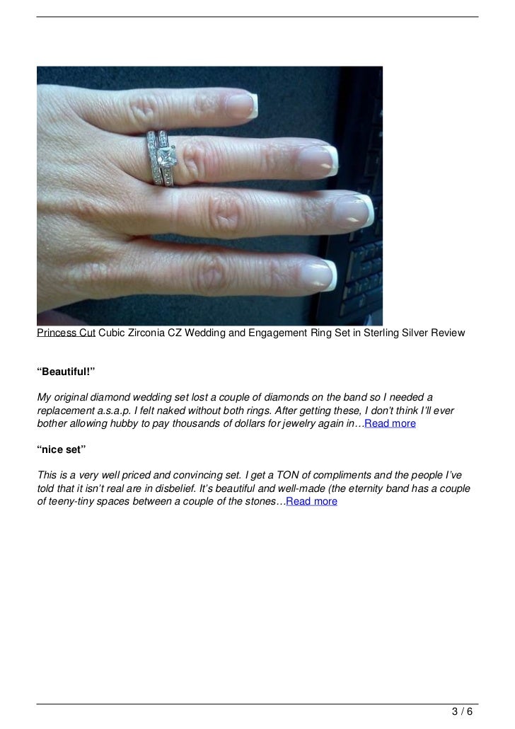 Princess Cut Cubic Zirconia Cz Wedding And Engagement Ring Set In