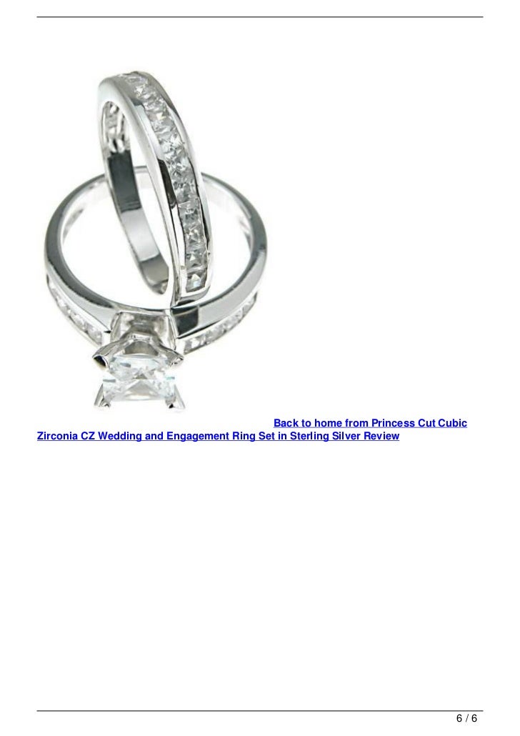 Princess Cut Cubic Zirconia Cz Wedding And Engagement Ring Set In