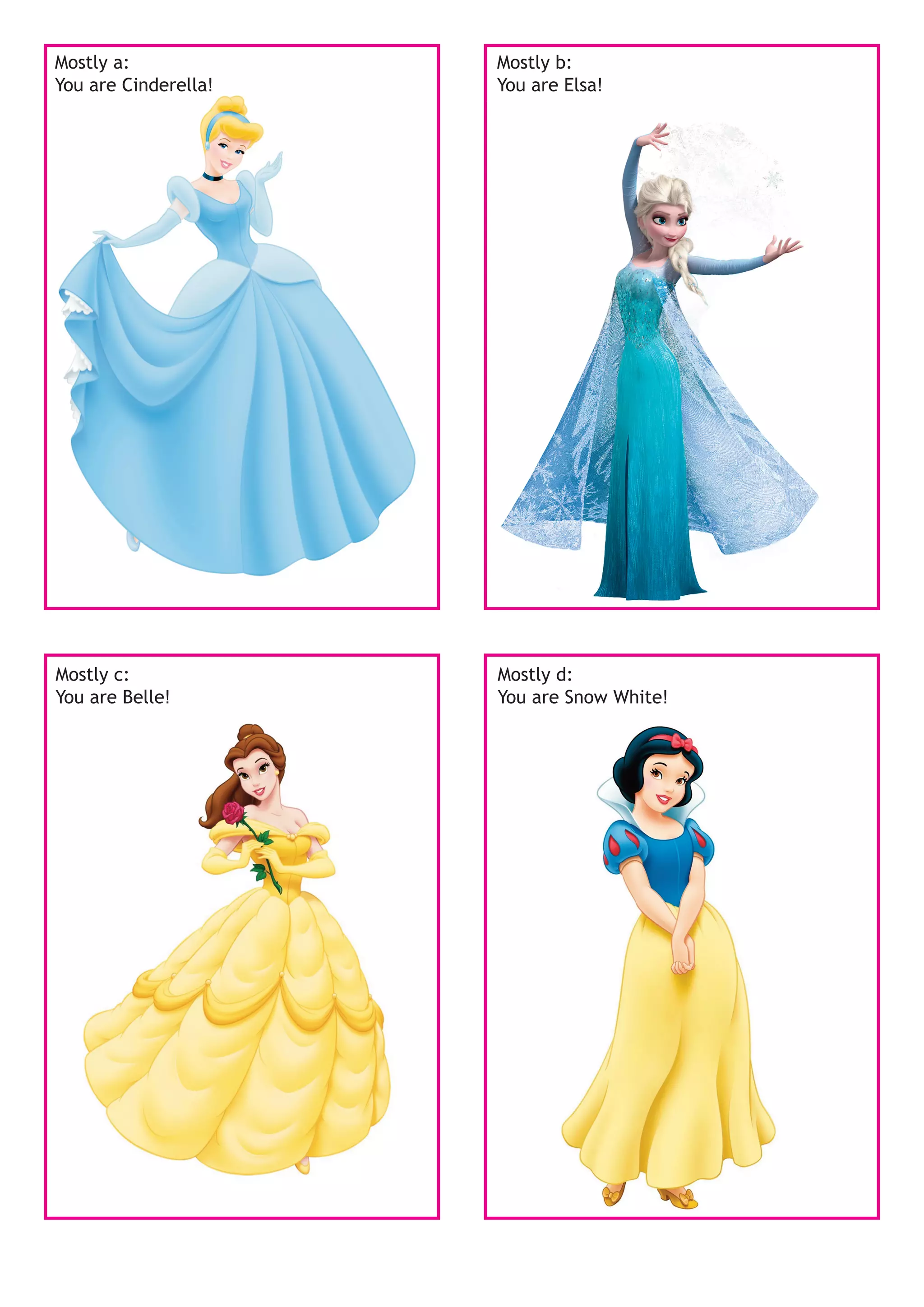 Princess quiz answer sheet | PDF