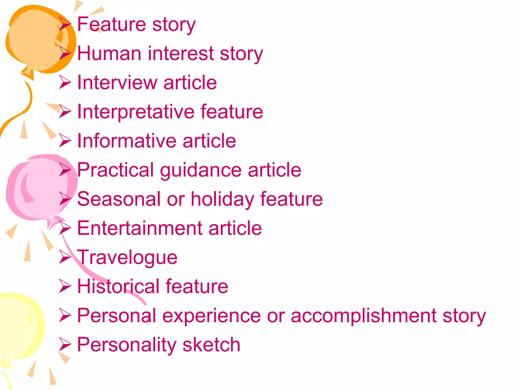 Feature Articles | PPTX