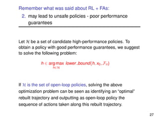 Batch mode reinforcement learning based on the synthesis of artificial trajectories | PPT