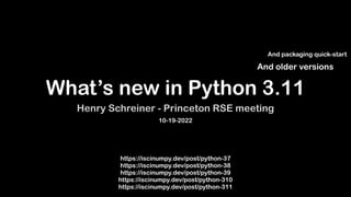 What's new in Python 3.11