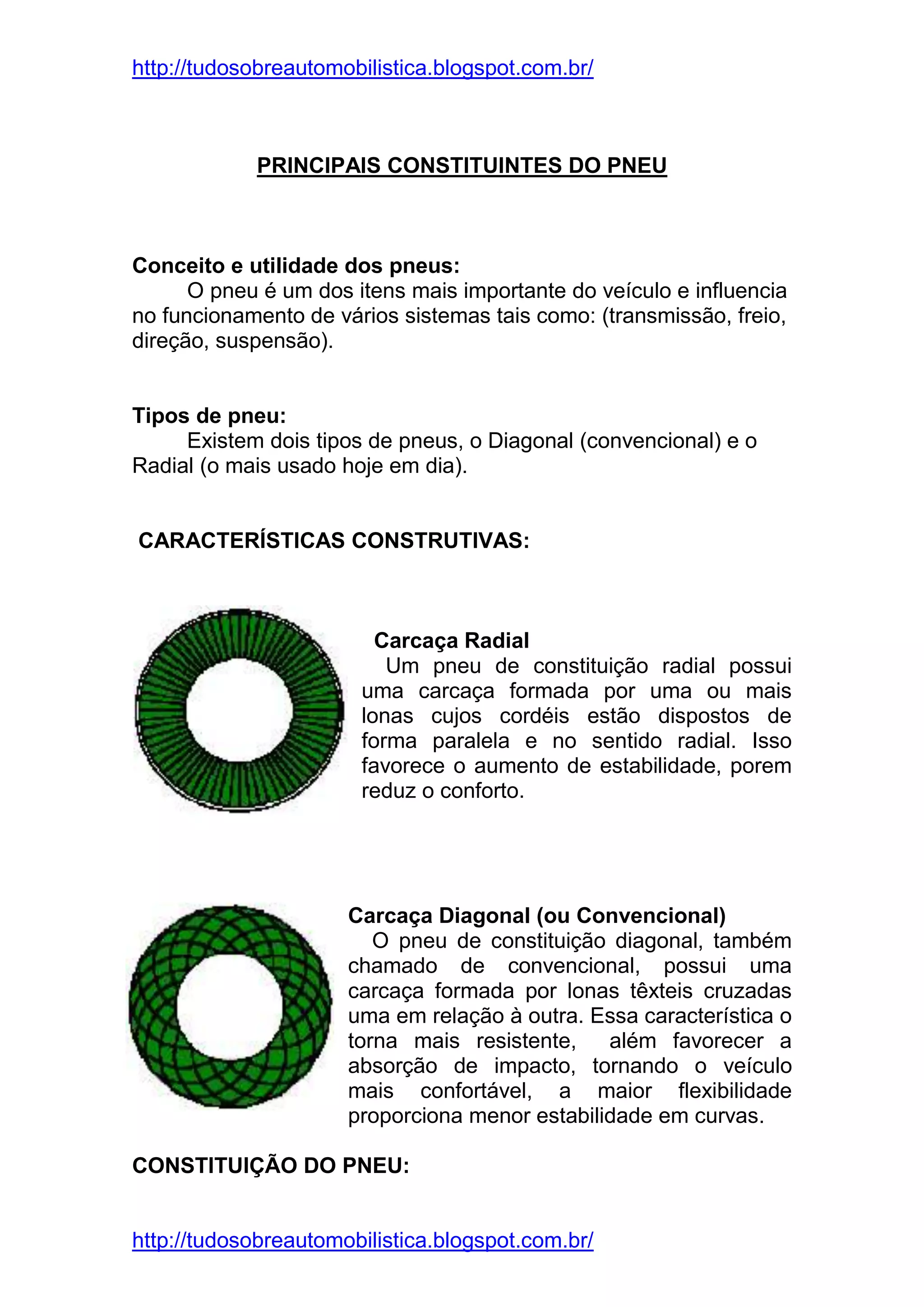 Principais constituintes do pneu | DOCX