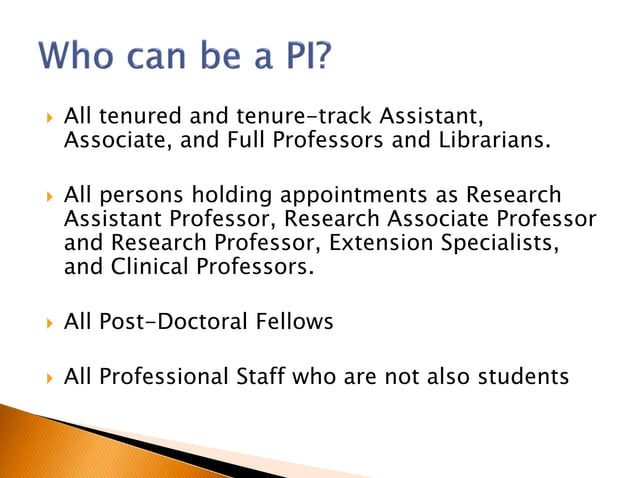 Principal and co principal investigators | PPTX