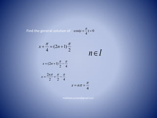 Principal and general solution of trigonometric equations | PPTX