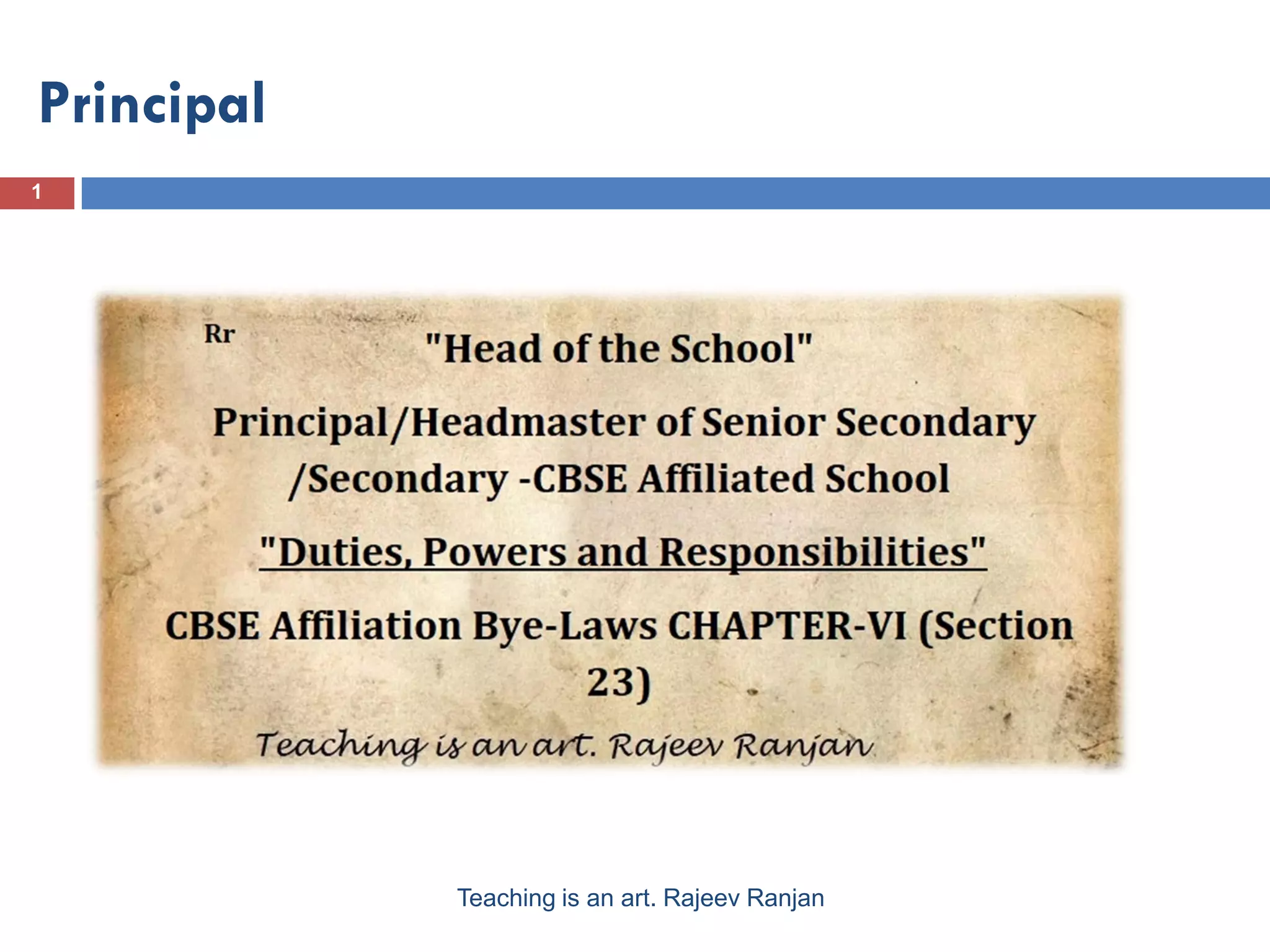 Principal head teacher headmaster duties power and responsibilities ...