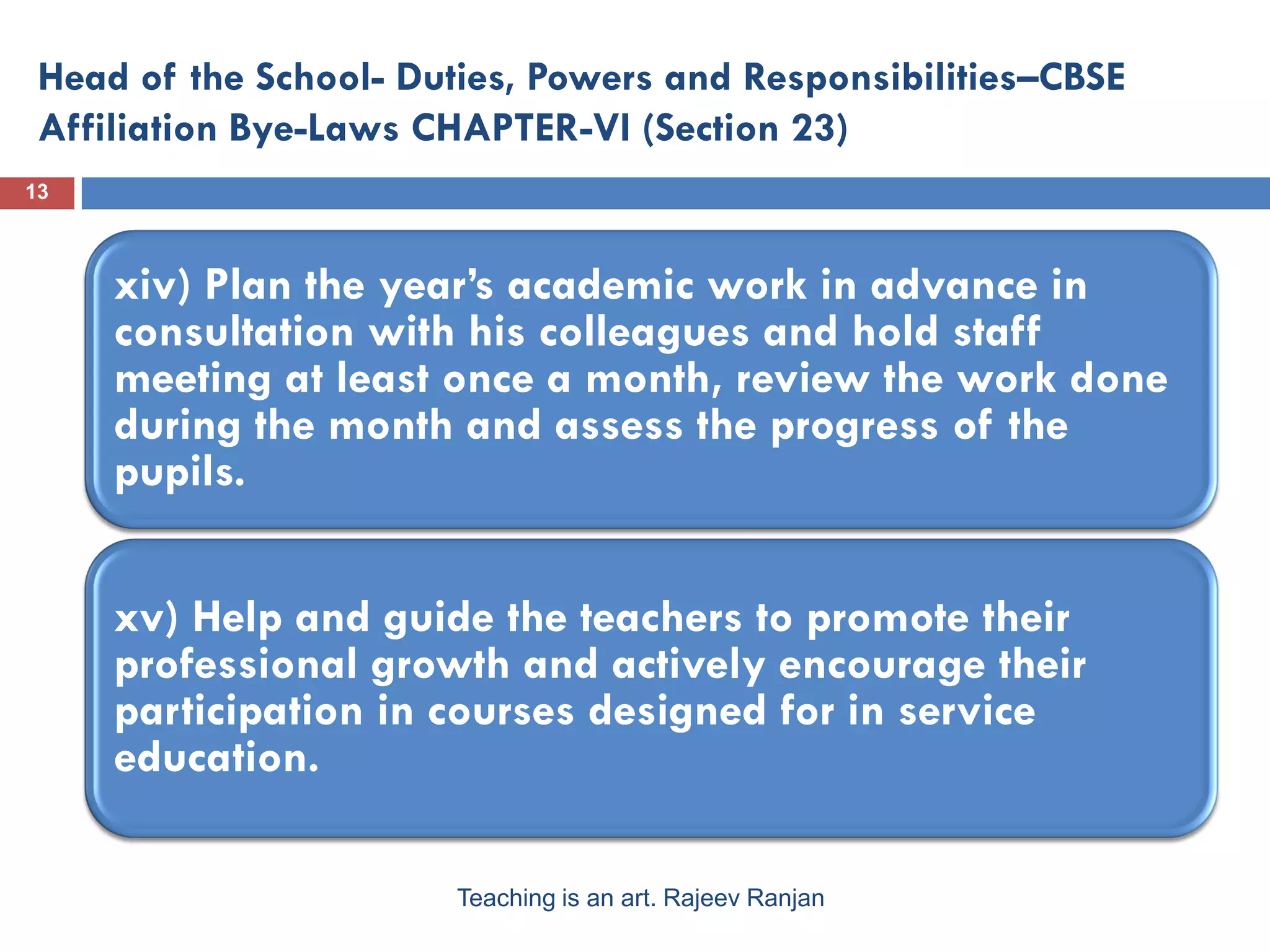 Principal head teacher headmaster duties power and responsibilities ...
