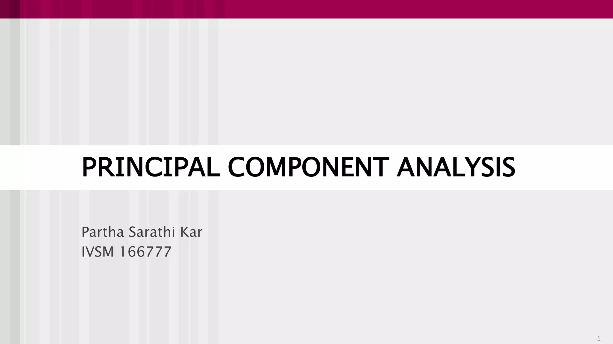 Principal component analysis | PPT