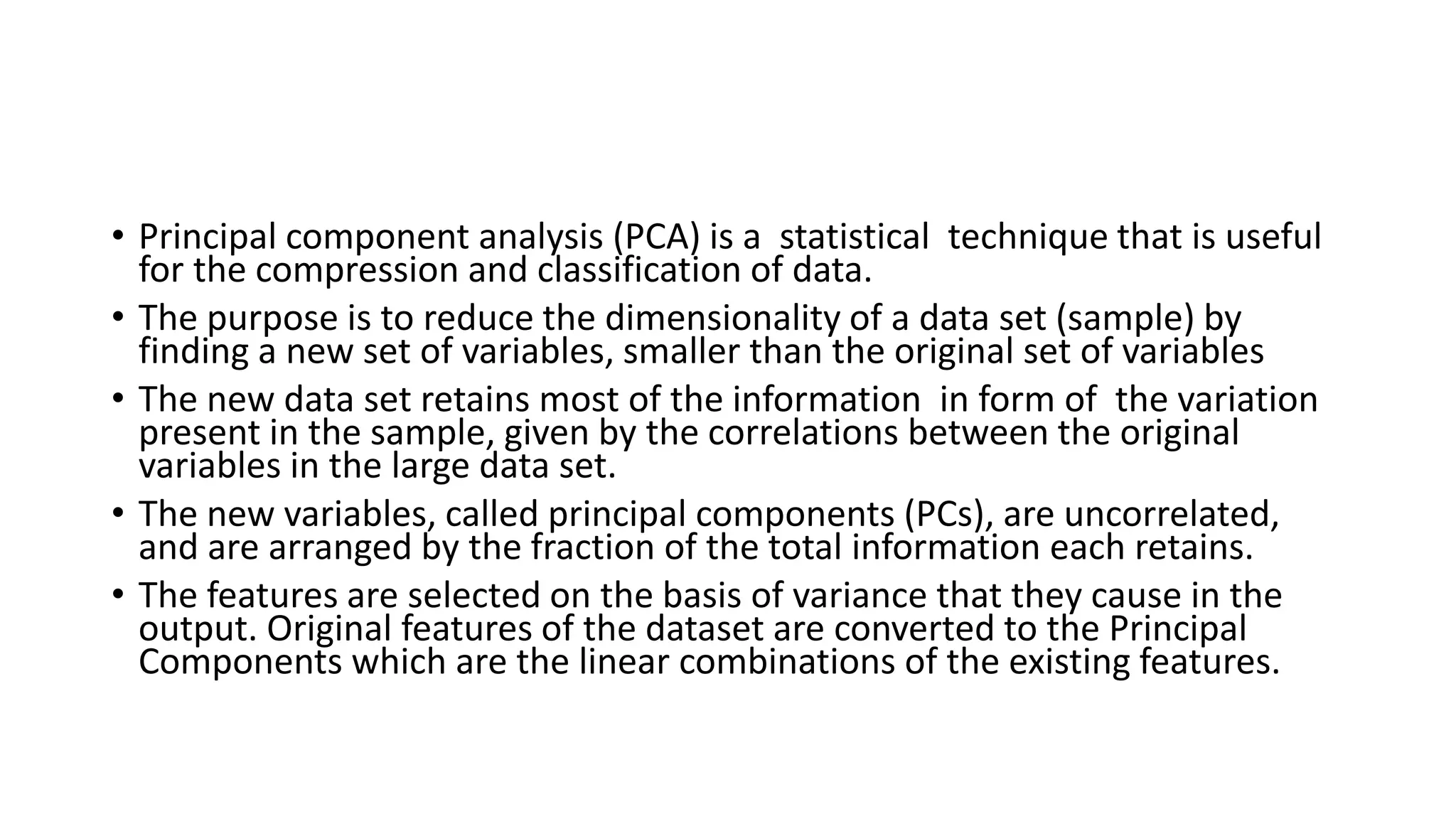 Principal component analysis.pptx | Computing | Technology & Computing