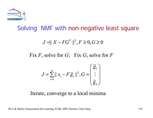 Principal Component Analysis And Matrix Factorizations For Learning Part 3 Ding Icml