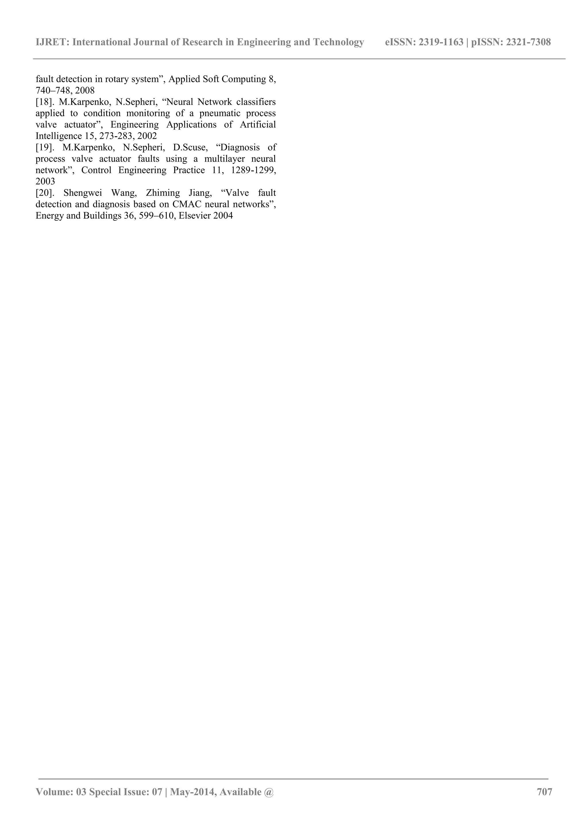 Principal component analysis based approach for fault diagnosis in pneumatic valve using ...