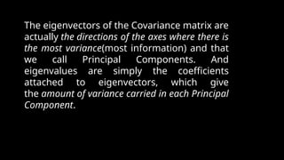 Principal Component Analysis(PCA) lecture | PPTX