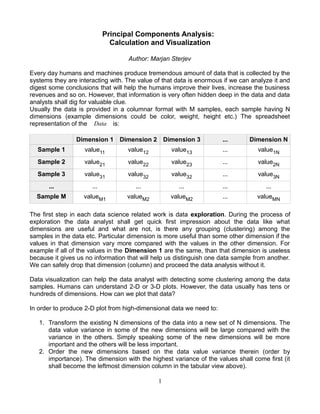 Principal Components Analysis, Calculation and Visualization | PDF