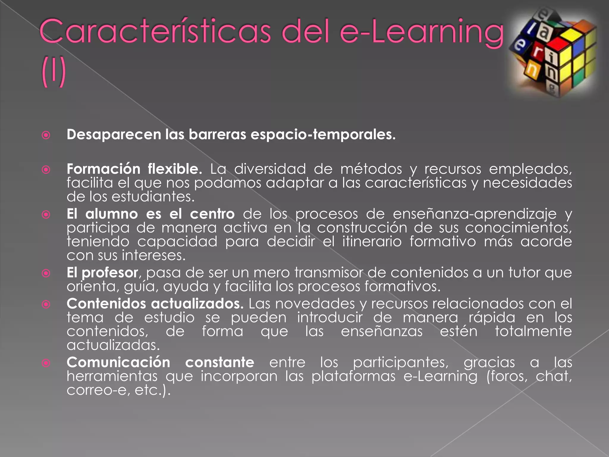Principales características del e learning y las principales ...