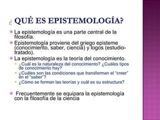 Principales conceptos de epistemologia | PPT
