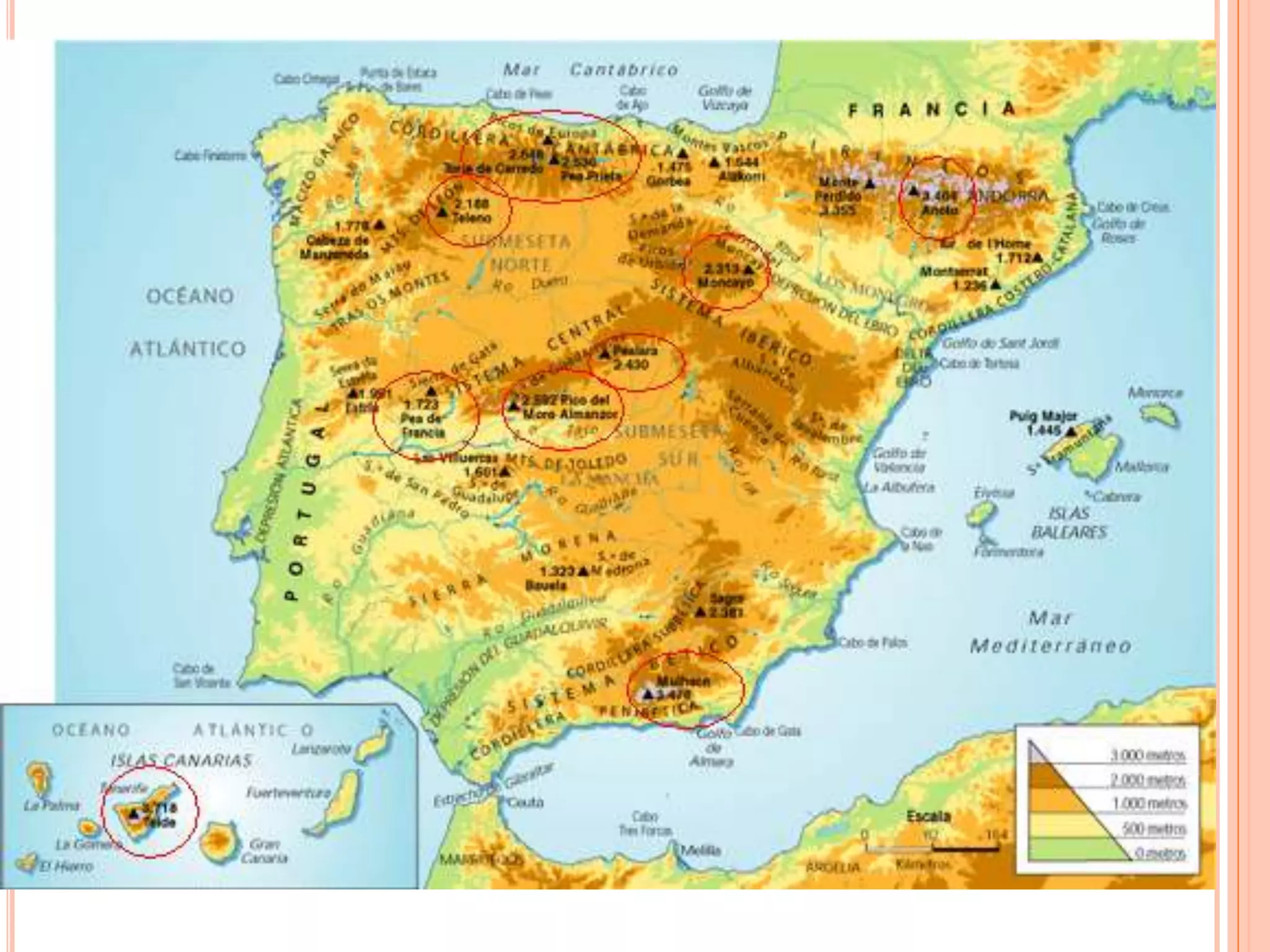 Principales unidades de relieve península ibérica | PPT