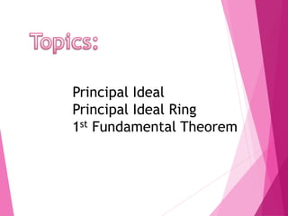 Principal ideal | PPT