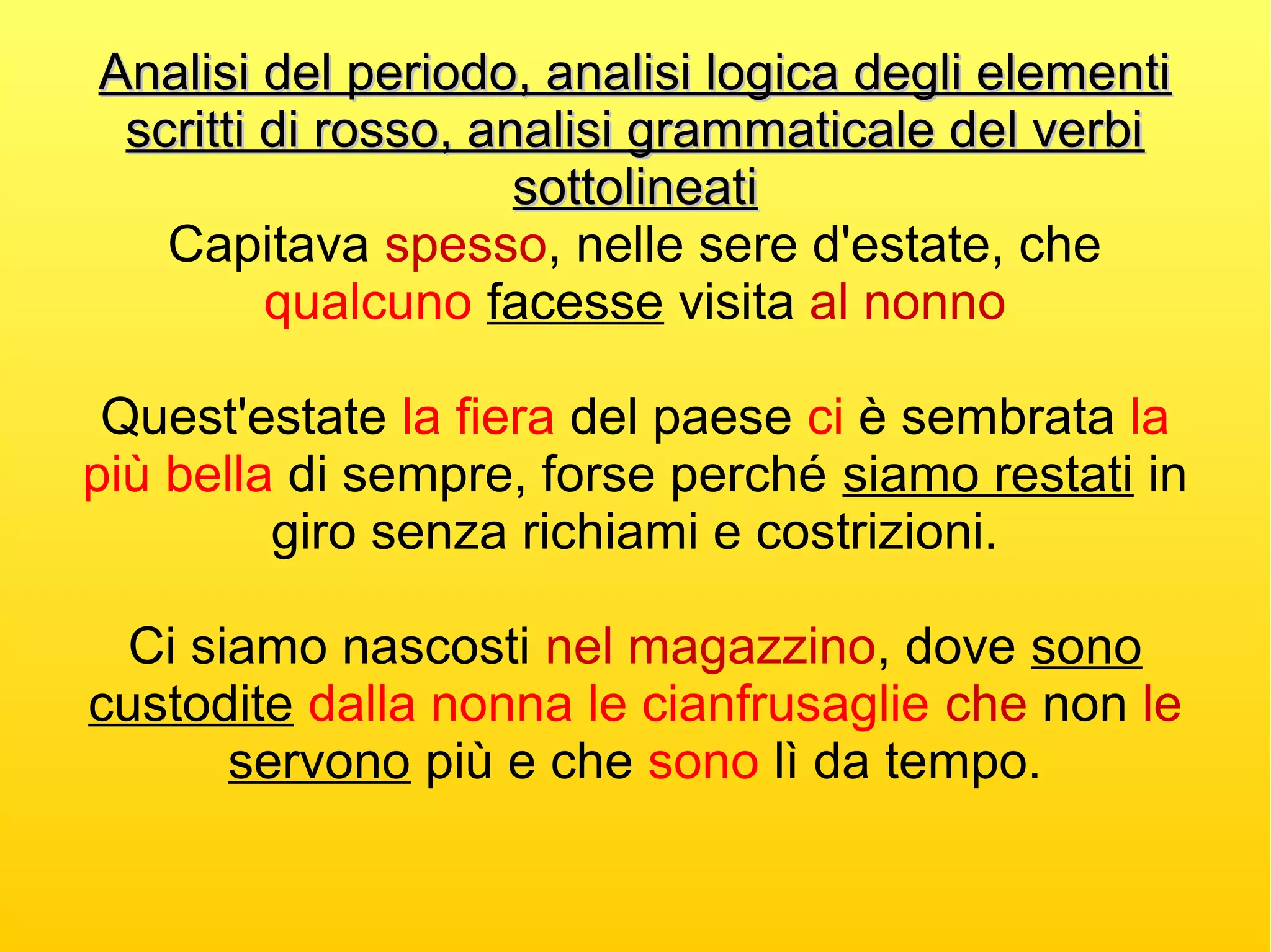 Principali, subordinate, coordinate | ODP